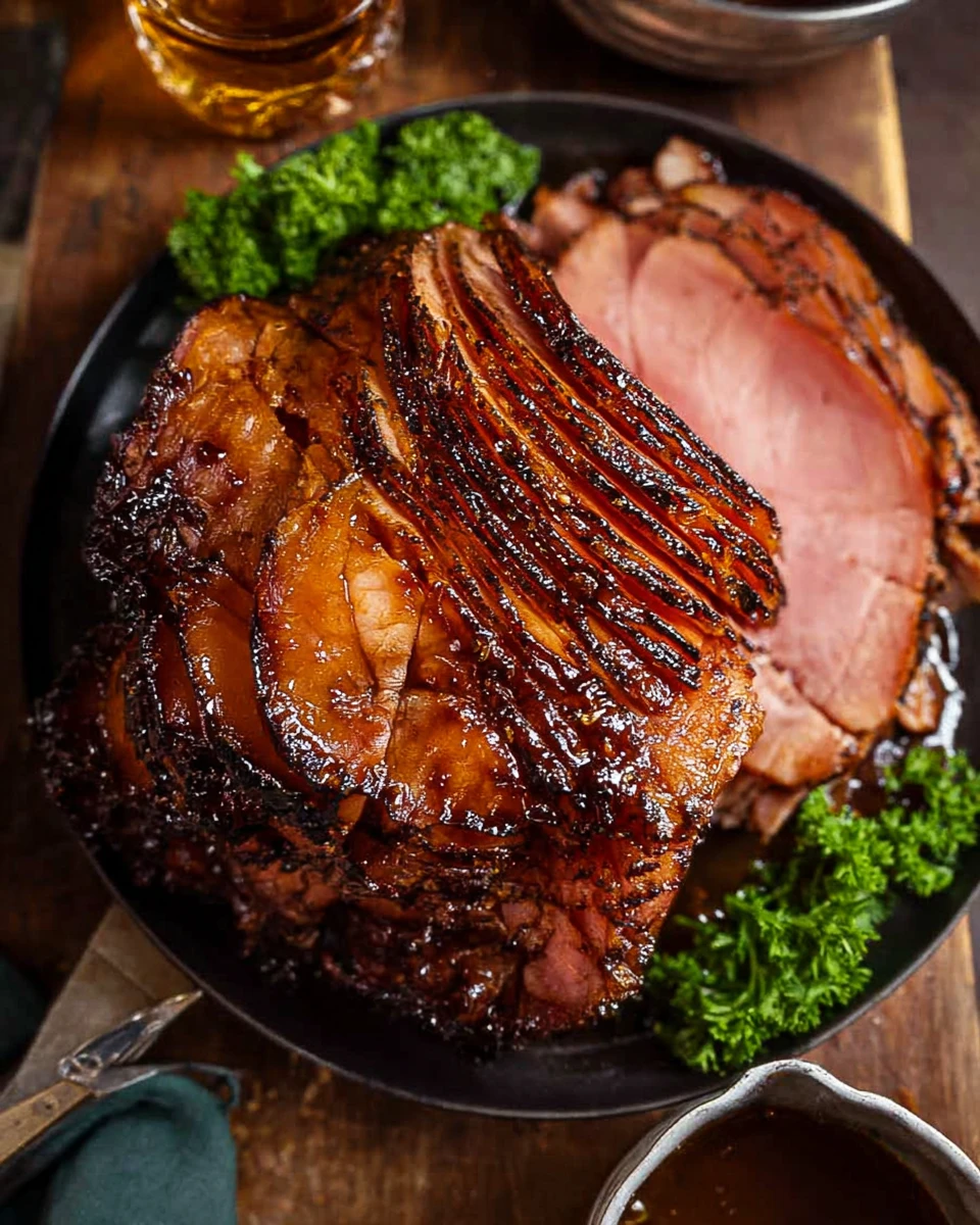 Best Maple Bourbon Glazed Ham Recipe