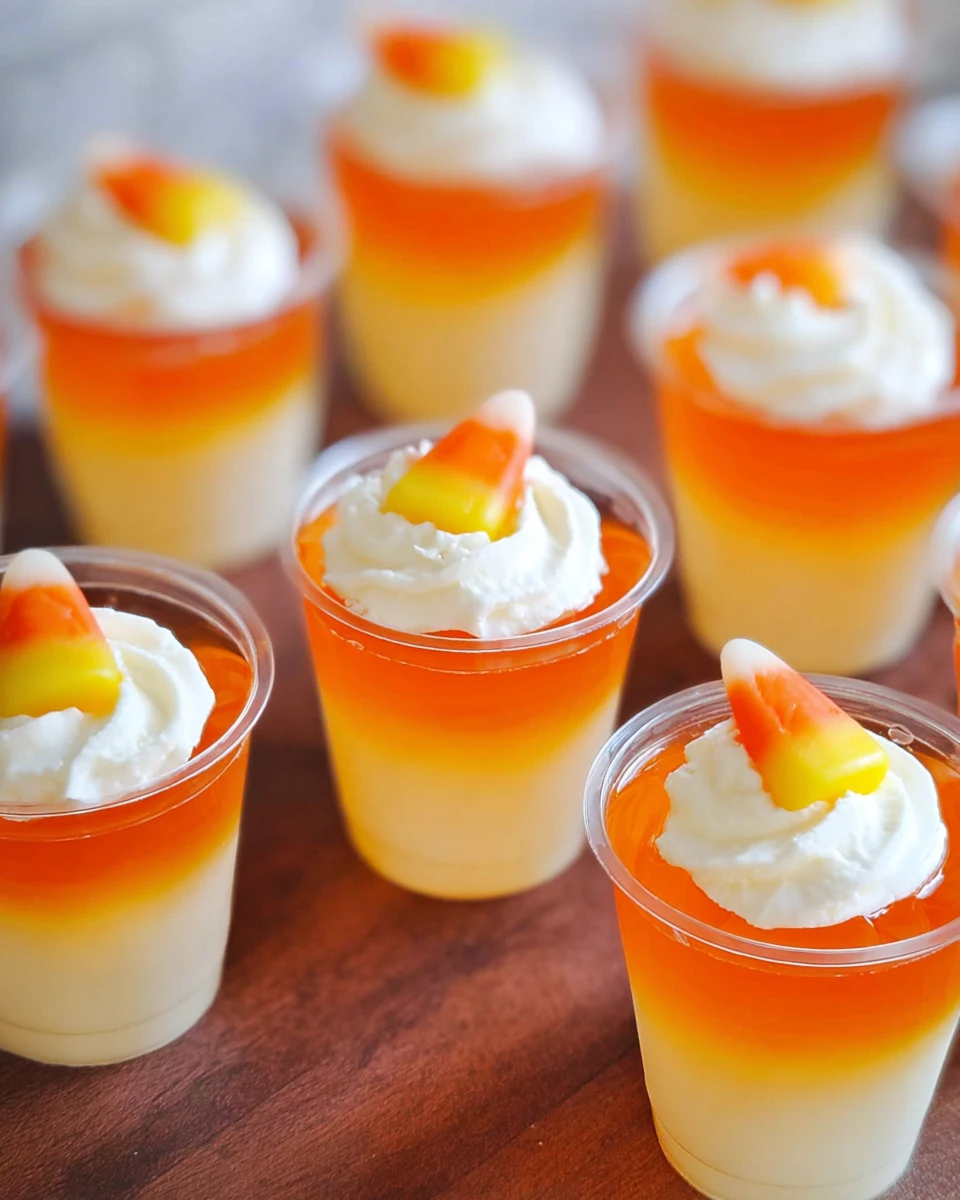Quick Candy Corn Gelatin Shots Recipe