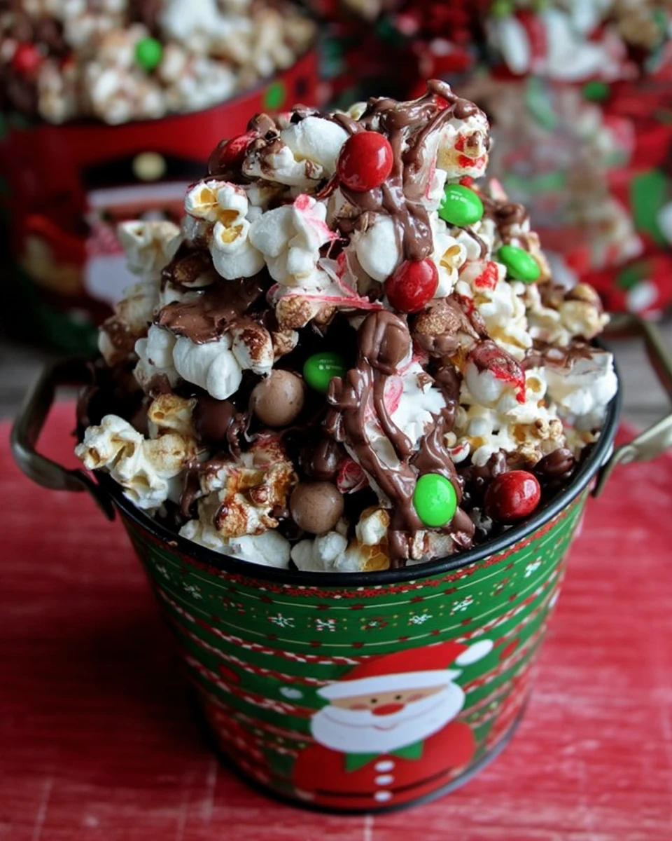 Easy Chocolate Christmas Popcorn Recipe